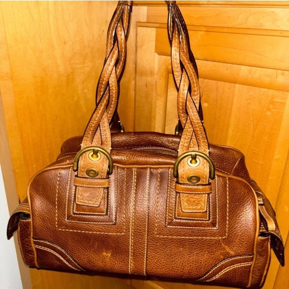 Coach | Bags | Coach Soho Braided Tobacco Brown Leather Tote Satchel ...